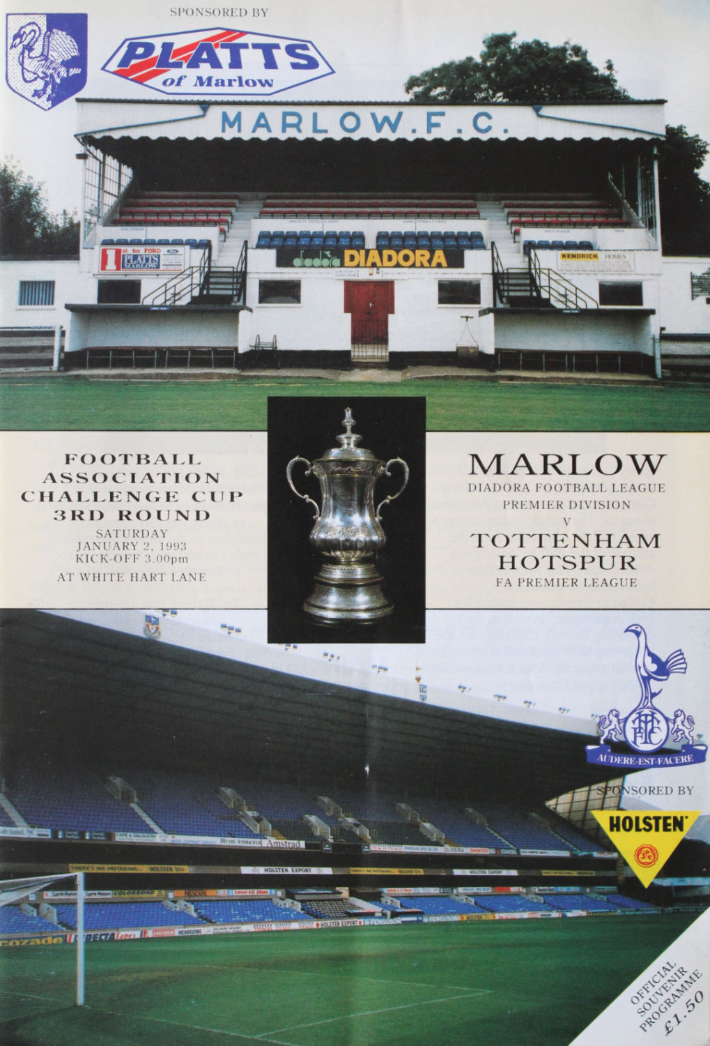 Spurs 5-1 Marlow FC on 2 January 1993