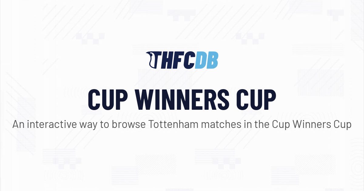 Tottenham Hotspur & Cup Winners Cup Matches