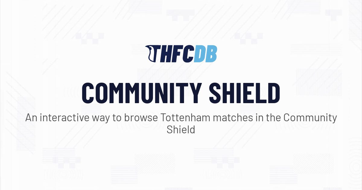Tottenham Hotspur & Community Shield Records & Stats