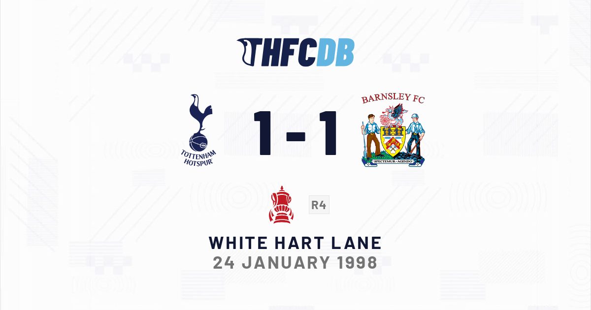 1-1 v Barnsley FC - 24 January 1998 - Home