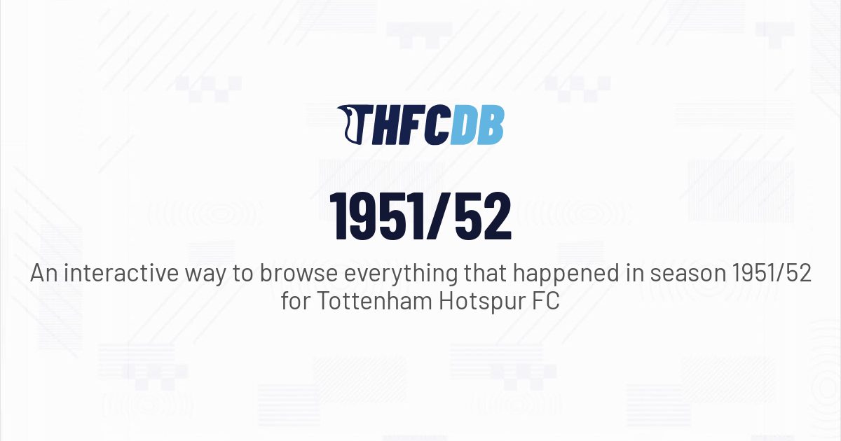 1951/52 Squad – Spurs Season Review